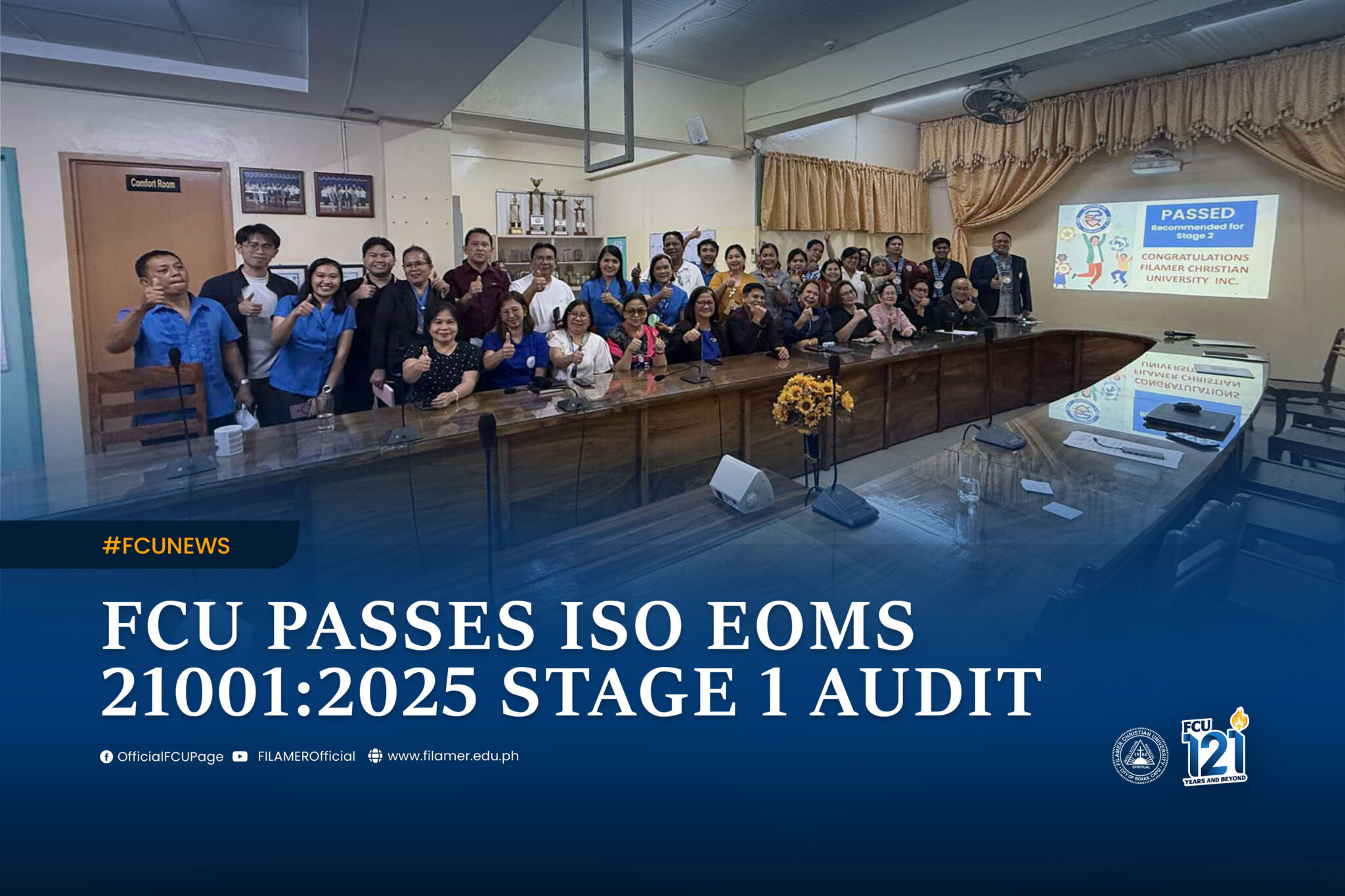 FCU passes ISO EOMS 21001:2025 Stage 1 audit - Filamer Christian ...